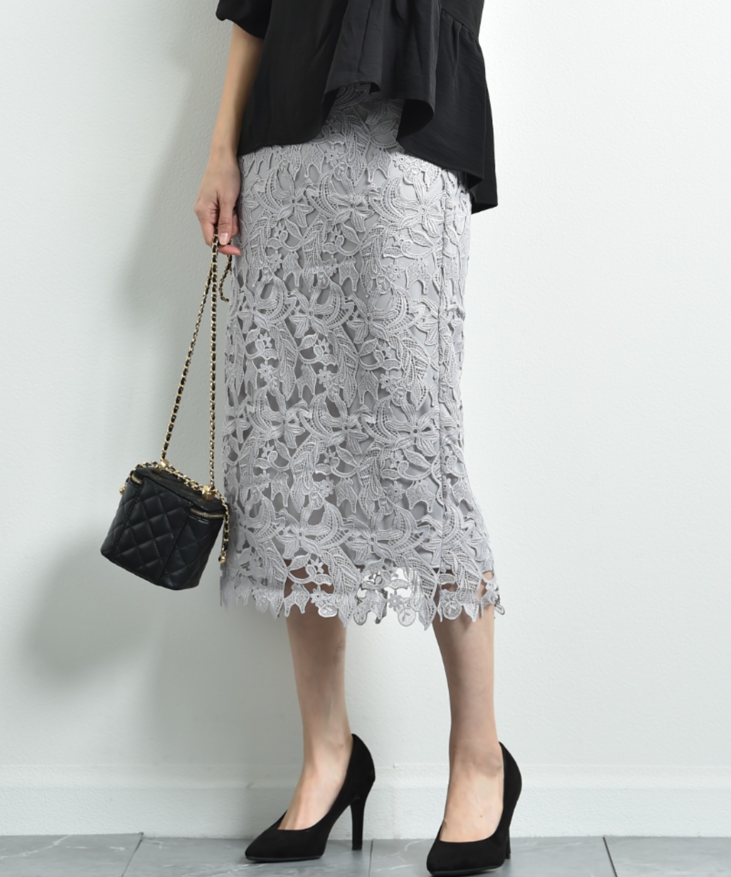 【セール】【追加】ケミカルレースBACKファスナータイトスカート(506358146) | インタープラネット(INTERPLANET) - MAGASEEK