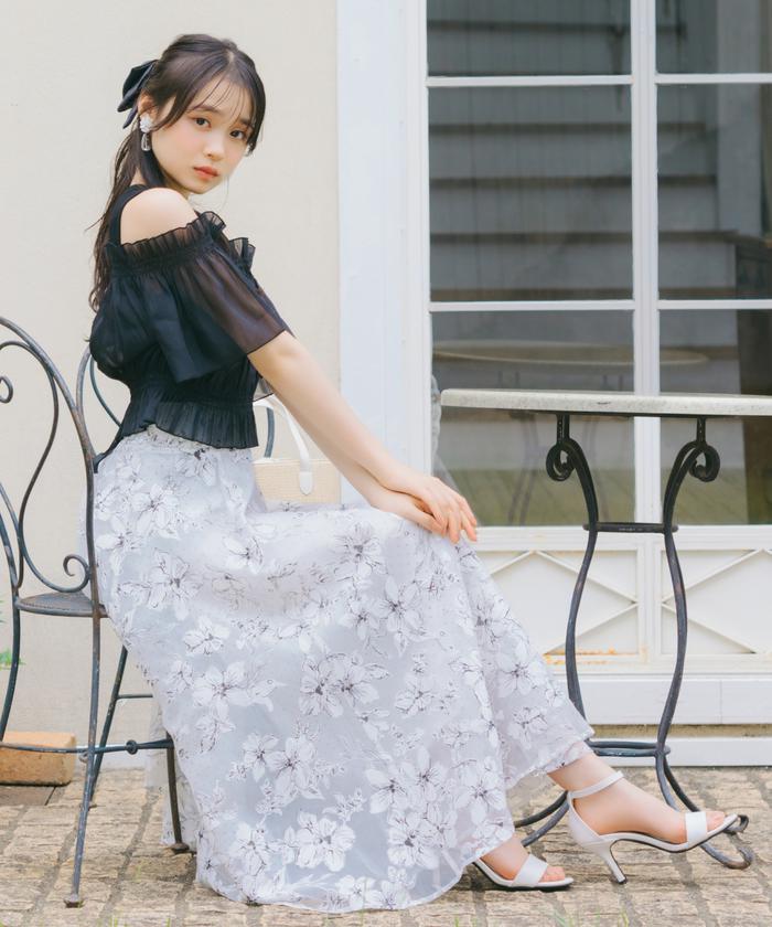 ドットフラワー単色スカート(506554987) | ウィルセレクション(WILLSELECTION) - MAGASEEK