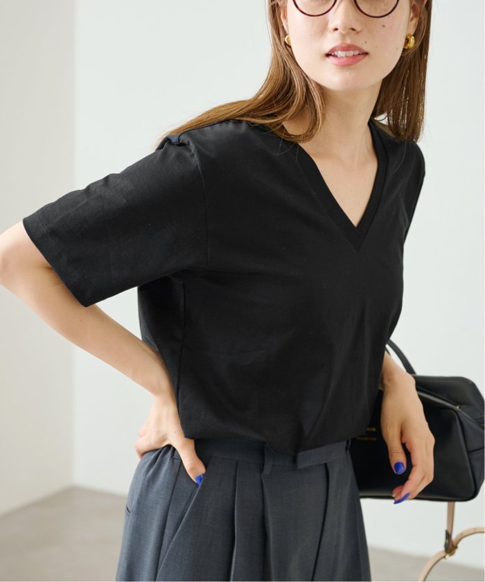 ≪予約≫LOEFF/ロエフ 別注スビン天竺VネックTシャツ(506647207) | フレームワーク(FRAMeWORK) - MAGASEEK