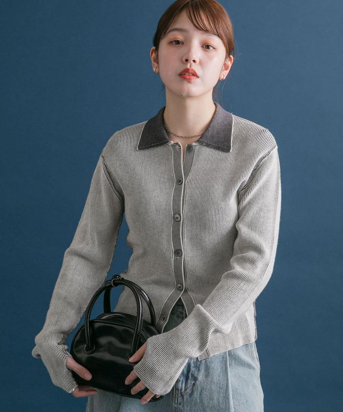 【予約】バイカラーポロRIBニット(506678667) | ケービーエフ(KBF) - MAGASEEK