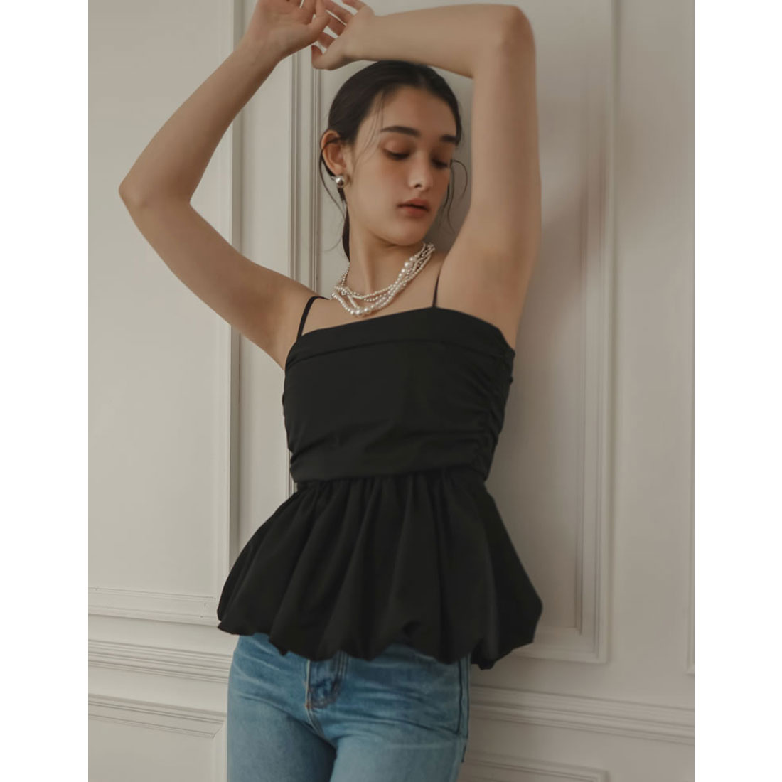 [2024 SUMMER COLLECTION][MEISM by Re:EDIT]ペプラムバルーンキャミビスチェ(506586214) | リエディ(Re:EDIT) - MAGASEEK