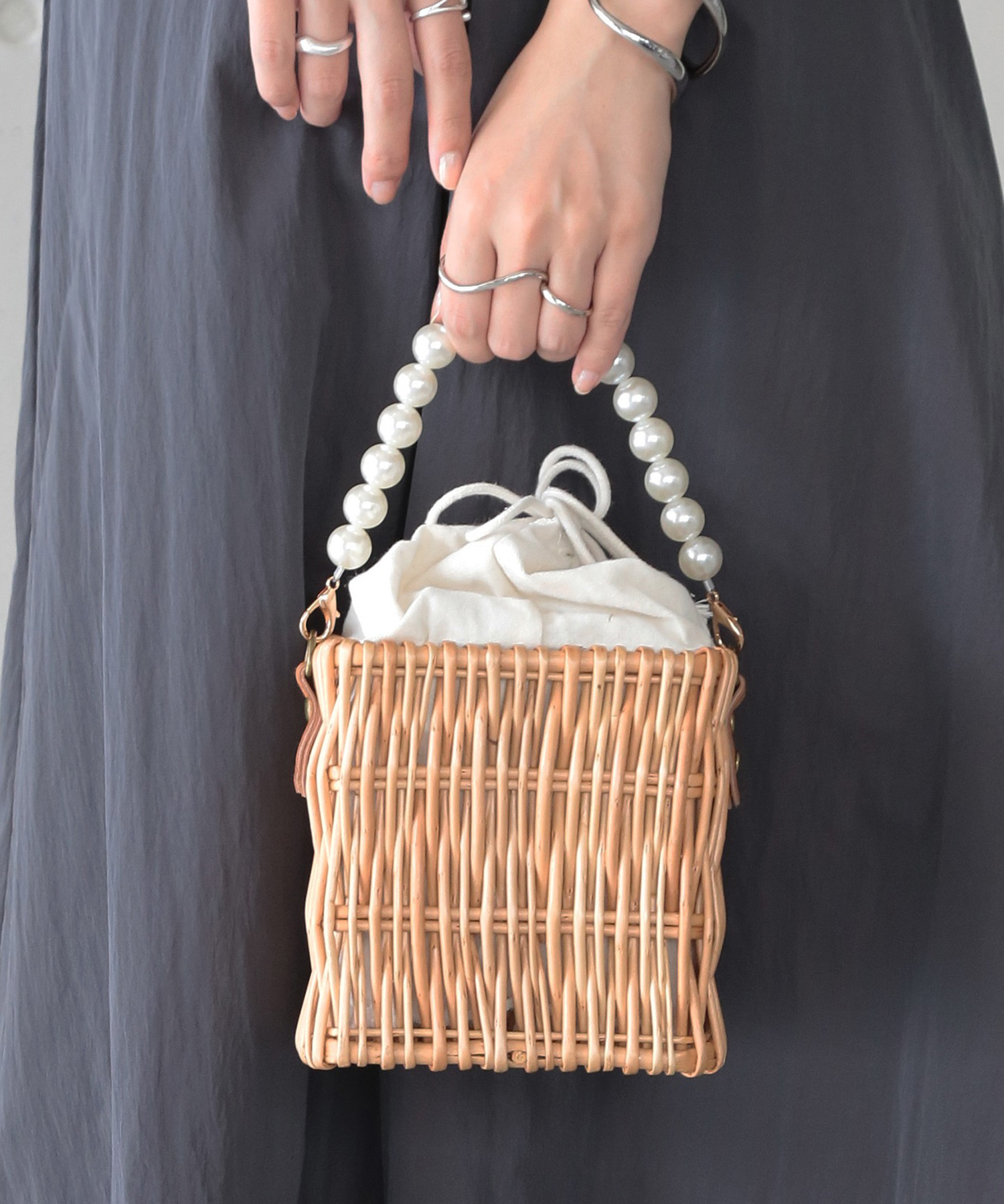 【セール】【SETUP7】パールハンドルショルダーかごバッグ ハンドバッグ ストローバッグ KNF(506610591) | SETUP7(SETUP7) - MAGASEEK