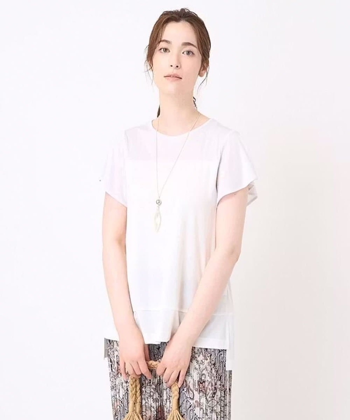 [接触冷感・ドライタッチ]バイカラーカットソー(506684273) | クリスチャン・オジャール(CHRISTIAN AUJARD) - MAGASEEK