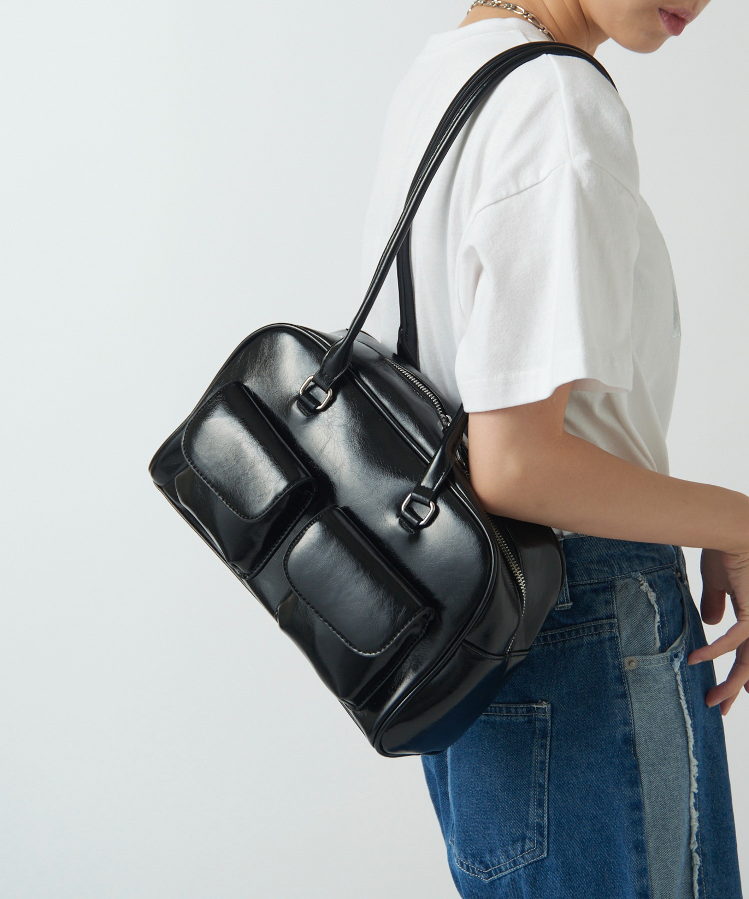 【セール】【SETUP7】マルチポケット スクエアバッグ レザーショルダーバッグ ハンドバッグ ミニボストン KNF(506673031) | SETUP7(SETUP7) - MAGASEEK