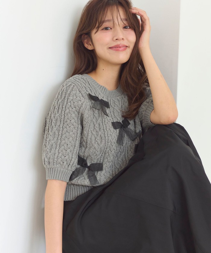【洗える】デザインリボンニット(506846735) | フェルゥ(Feroux) - MAGASEEK