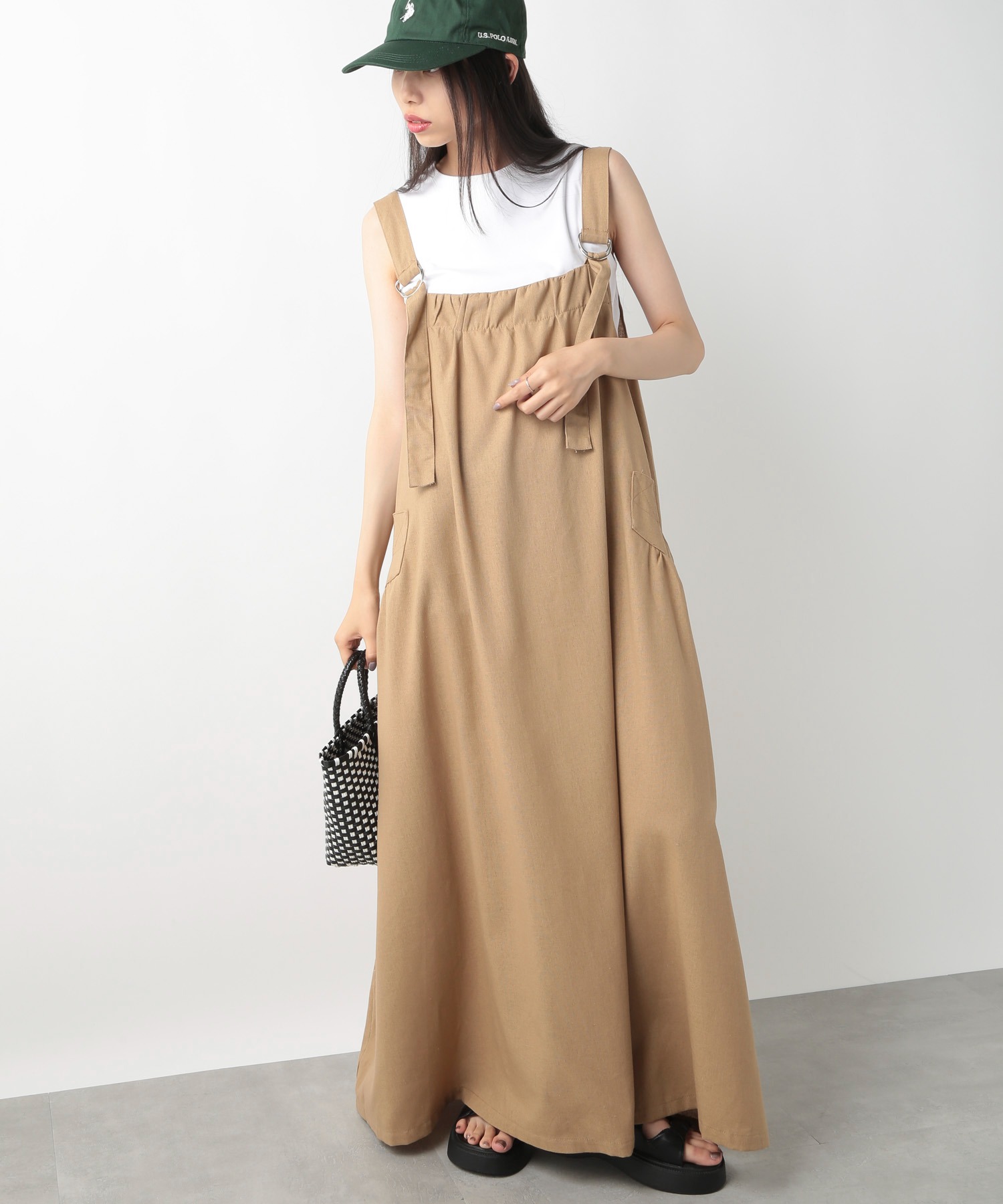 【SETUP7】ジャンパースカート サロペット オールインワン ロングワンピース ロング丈 ノースリーブ KNF090(506858435) | SETUP7(SETUP7) - MAGASEEK