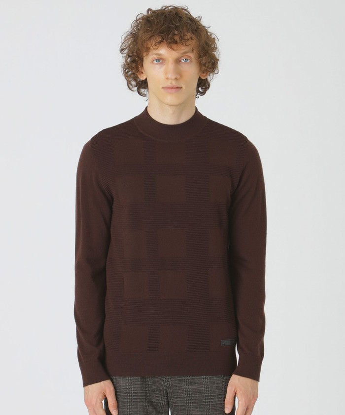 シャドーチェックハイネックニット(506855734)|HANKYU MEN'S シャドーチェックハイネックニット(506855734)|HANKYU MEN'S