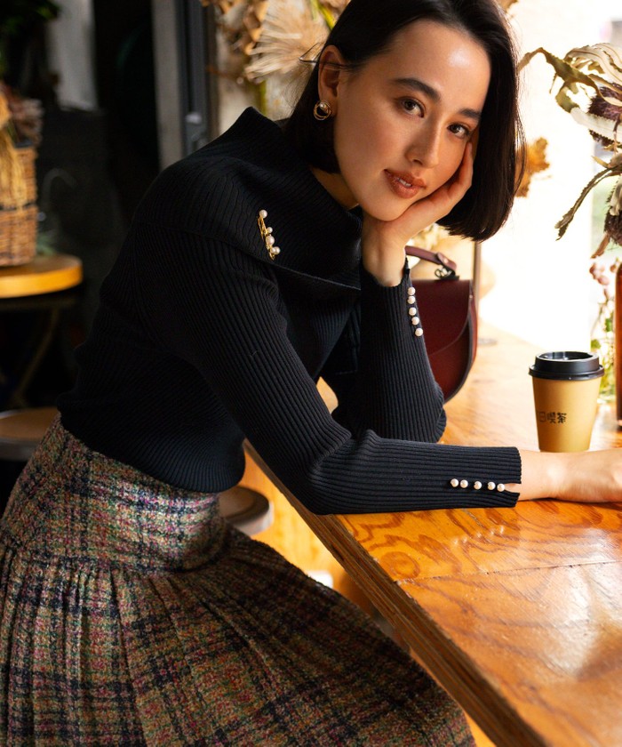 【WEB限定】ELENAオフショル風 ニットプルオーバー(506882136) | 組曲（小さいサイズ）(KUMIKYOKU(S SIZE ...